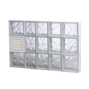 Clearly Secure 27 in. x 27 in. x 3.125 in. Wave Pattern Frameless Glass ...