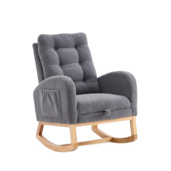 Dracelo Series Frame Solid Wood Rocking Outdoor Rocking Chair with ...