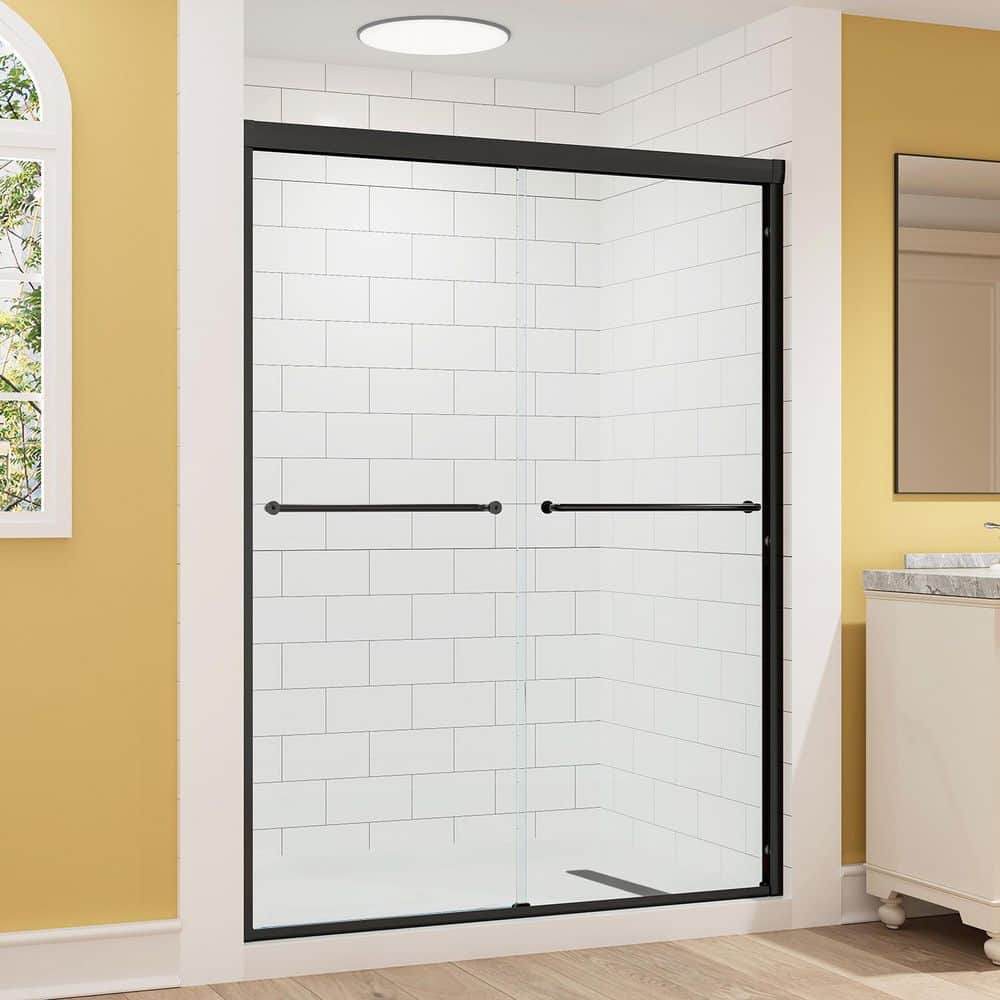 HOROW 60 in. L x 32 in. W x 76 in. H Alcove Shower Kit with Sliding ...