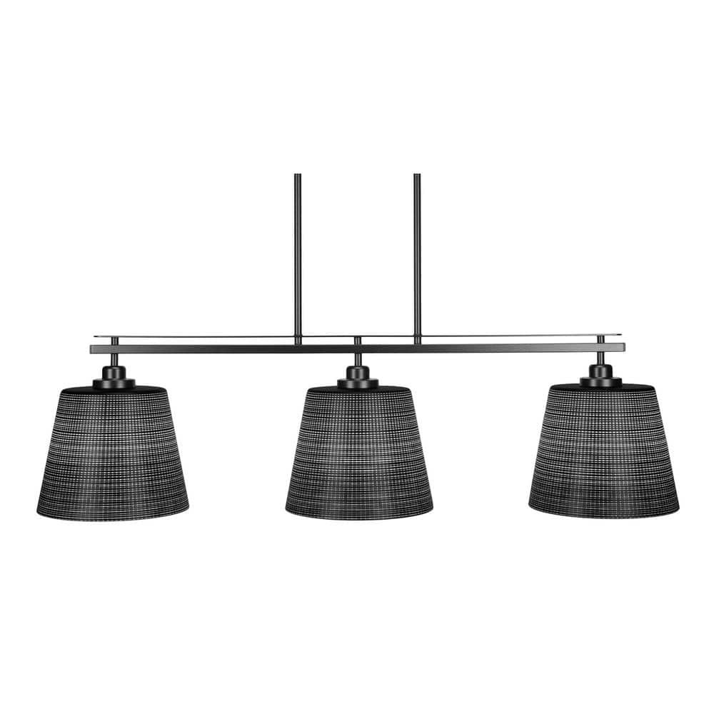 Monroe 3-Light, Matte Black Billiard Light, Any room with 10 in. Black ...