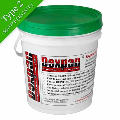 Dexpan 11 lb. Bucket Type 2 (50F-77F) Expansive Demolition Grout for ...