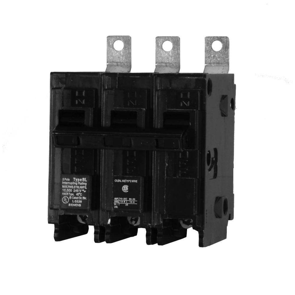 Siemens 70 Amp 3 in. 3-Pole Type BL Bolt-On Circuit Breaker B370 - The ...