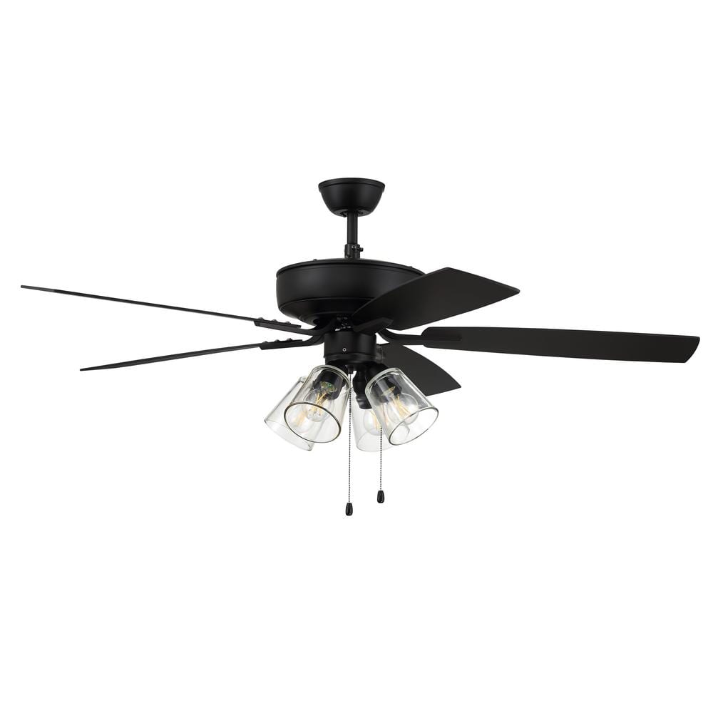 CRAFTMADE Pro Plus-104 52 in. Indoor Dual Mount Flat Black Ceiling Fan ...