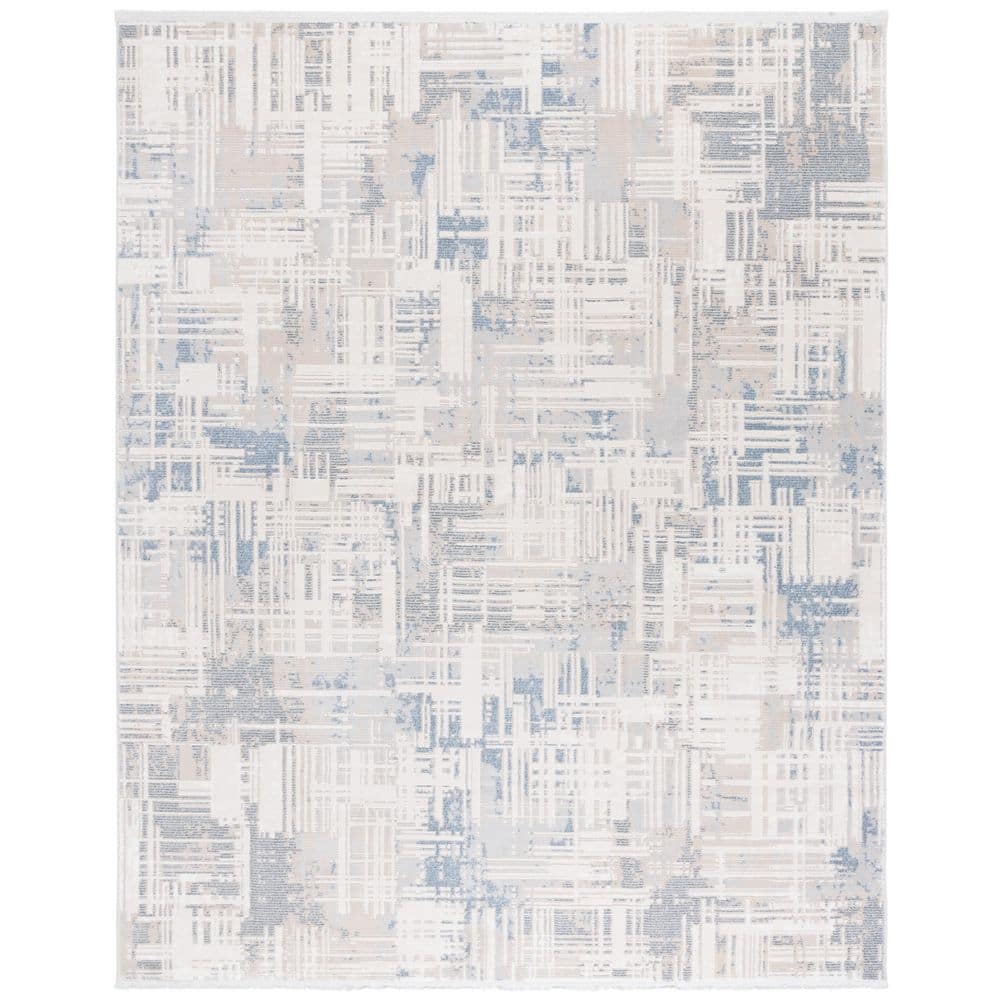 SAFAVIEH Emerald 8 ft. x 10 ft. Blue/Beige Distressed Area Rug EMR582M ...
