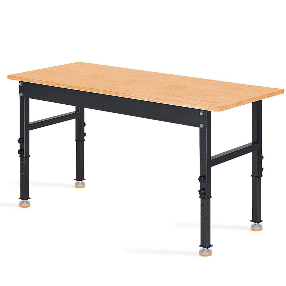 AirWire 48 in. W x 24 in. D Heavy-Duty Work Bench Adjustable Workbench ...