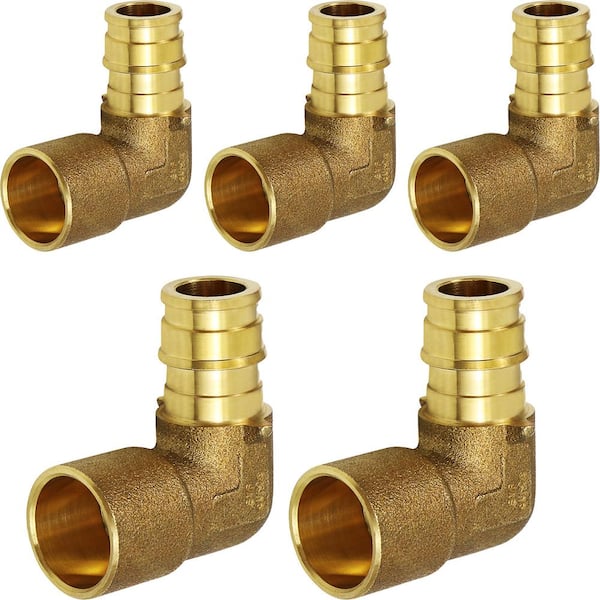 PLUMBFLEX 1/2 in. x 1/2 in., Pex A Lead Free Brass 90° for Use in Tubing, Pex A x Female Sweat ...