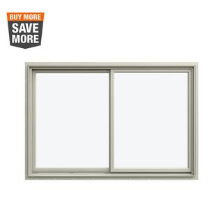 JELD-WEN 71.3125 in. x 47.5625 in. W-5500 Left-Hand Sliding Wood Clad ...