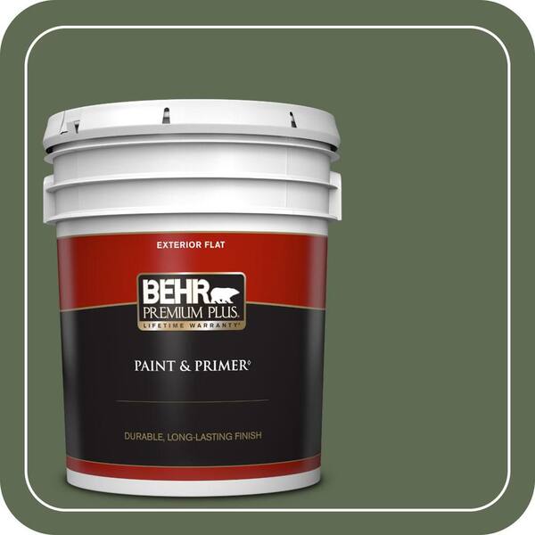 BEHR PREMIUM PLUS 5 gal. #430F-6 Inland Flat Exterior Paint & Primer ...