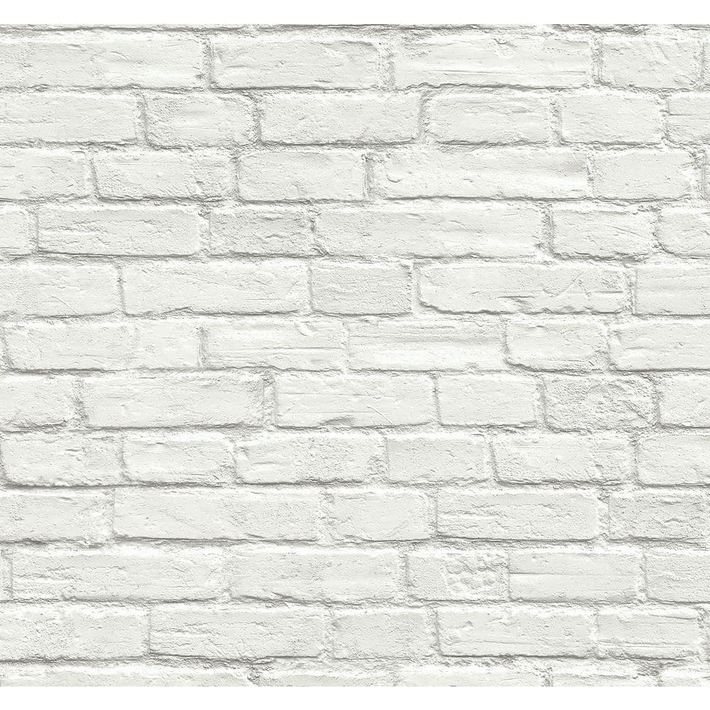 Seabrook Designs Off-White Industrial Faux Brick Pre-Pasted Paper ...
