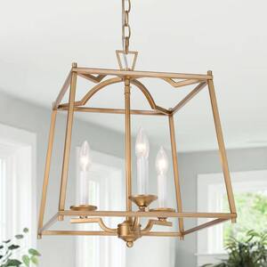 Uolfin Modern Brass Gold Geometric Pendant Light, Naomi 1-Light ...