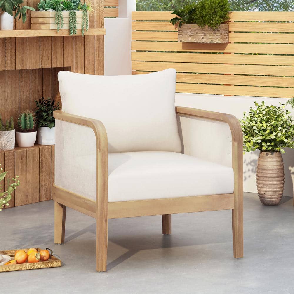 Wooden lounge chair with cushion store