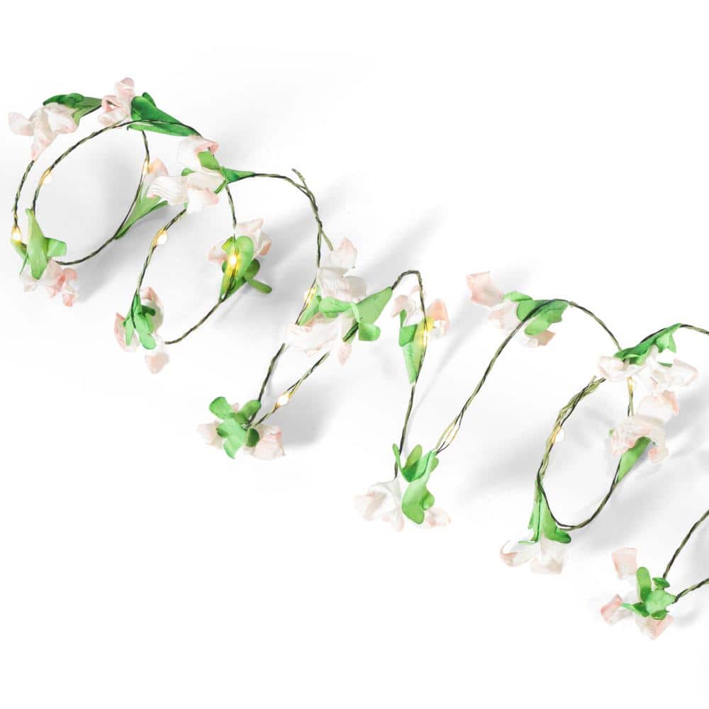 Everlasting Glow 10 ft. Flower LED Garlands (2-Pack) 44242EC - The Home ...