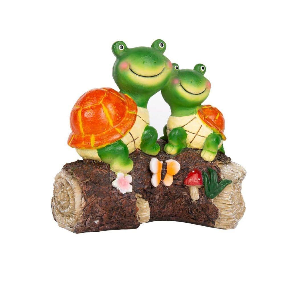 Resin Solar Turtle Garden Statue Z0CG3STVP9 - The Home Depot