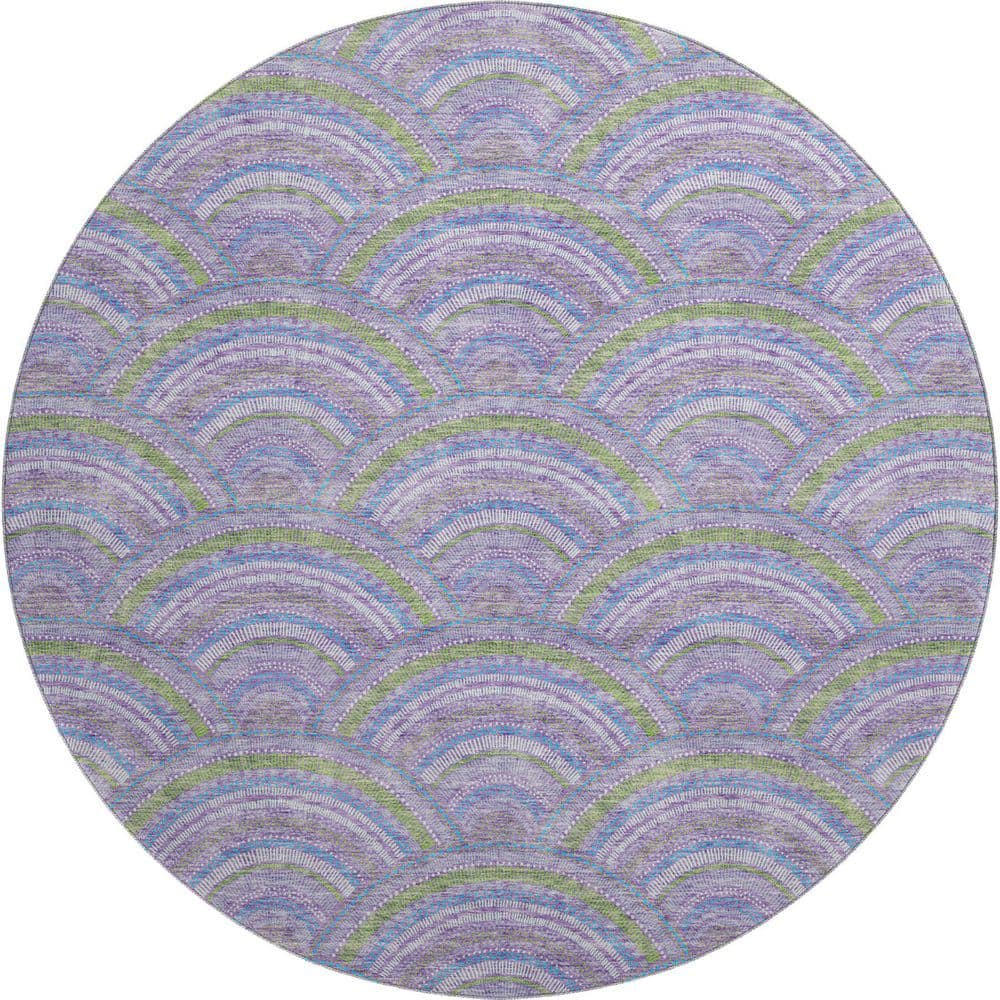 Addison Rugs Mayfield Premium Machine Washable Abstract AMF984 Lavender ...