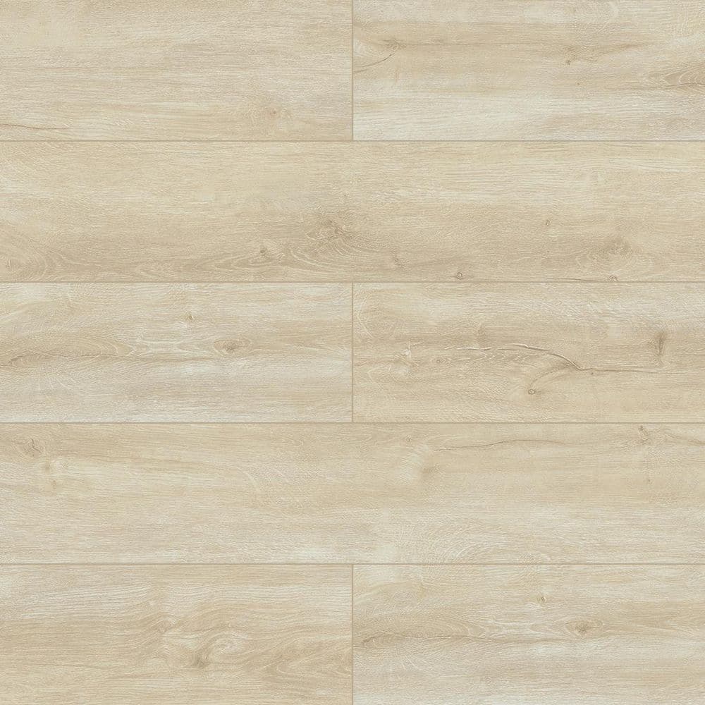 DOTFLOOR Cream Teak 12 MIL x 7.17 in. W x 48 in. L Waterproof Click Lock Luxury Vinyl Plank ...
