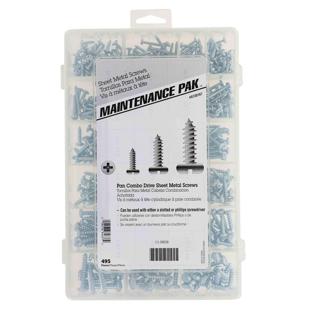 Hillman Zinc Pan-Head Philips Drive Sheet Metal Screw Assorted Kit (535 ...