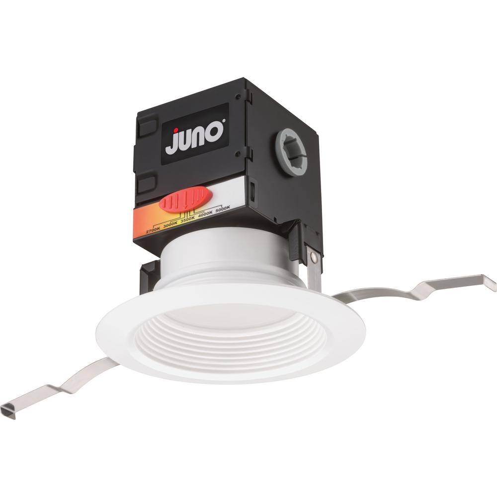 Juno Contractor Select JBK4 RD 4 in. Selectable CCT Canless Integrated LED White Recessed Light ...