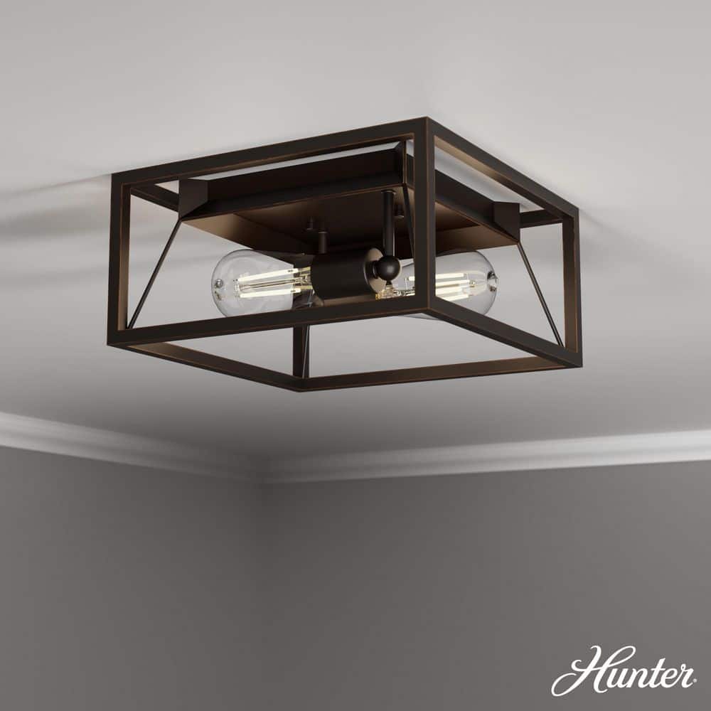 Hunter Doherty 12 in. 2-Light Onyx Bengal Flush Mount 19411 - The Home ...