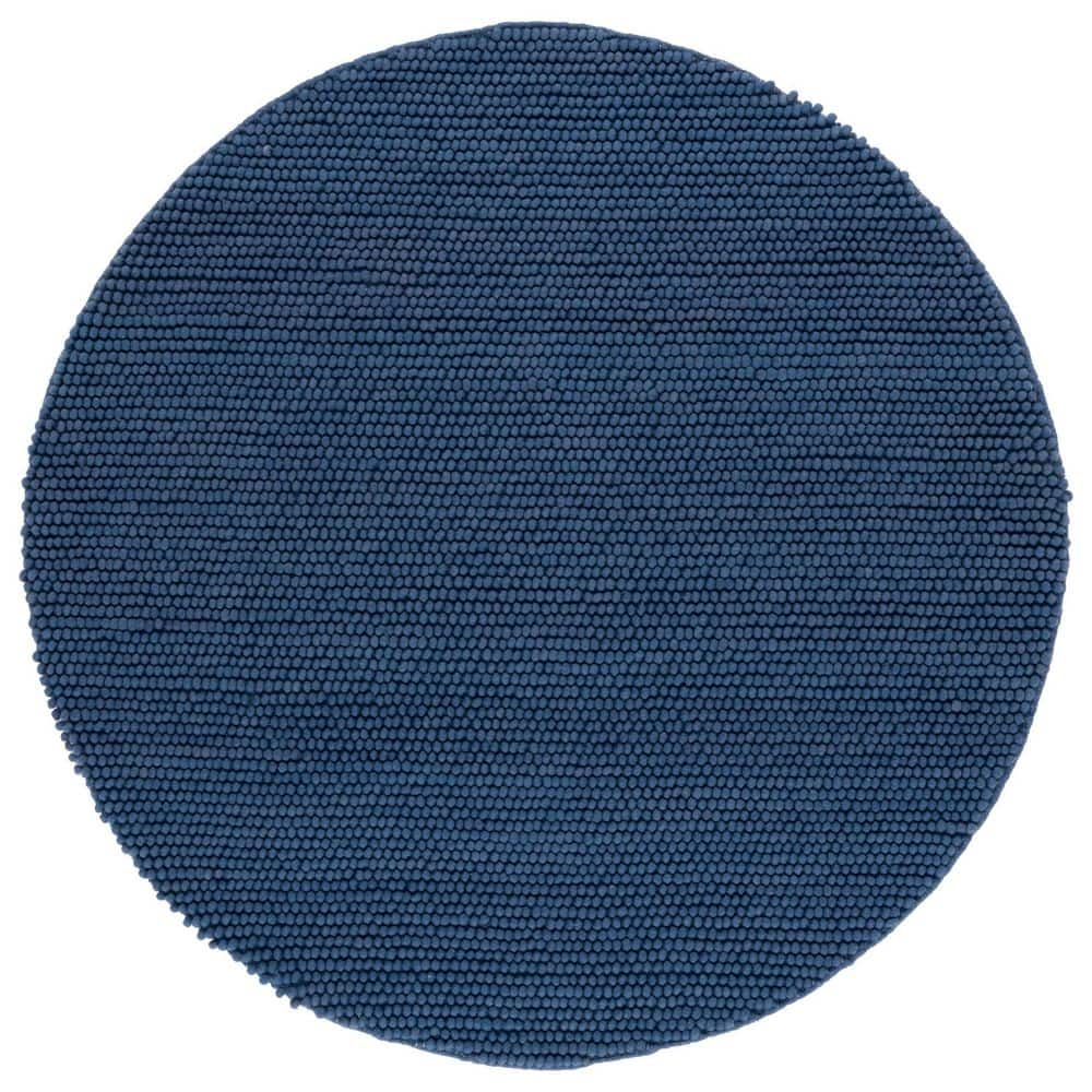 SAFAVIEH Natura Navy Blue 6 ft. x 6 ft. Gradient Round Area Rug NAT620M ...