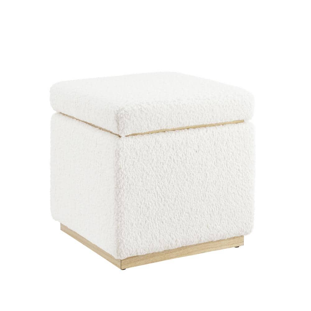 Linon Home Decor Savoy Natural Square Storage Ottoman THD04177 - The ...