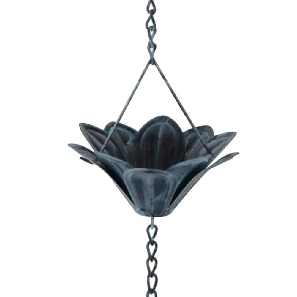 Phewnyzo Decorative Rain Chain Bell with 12 Cups Blue Weather Resistant ...
