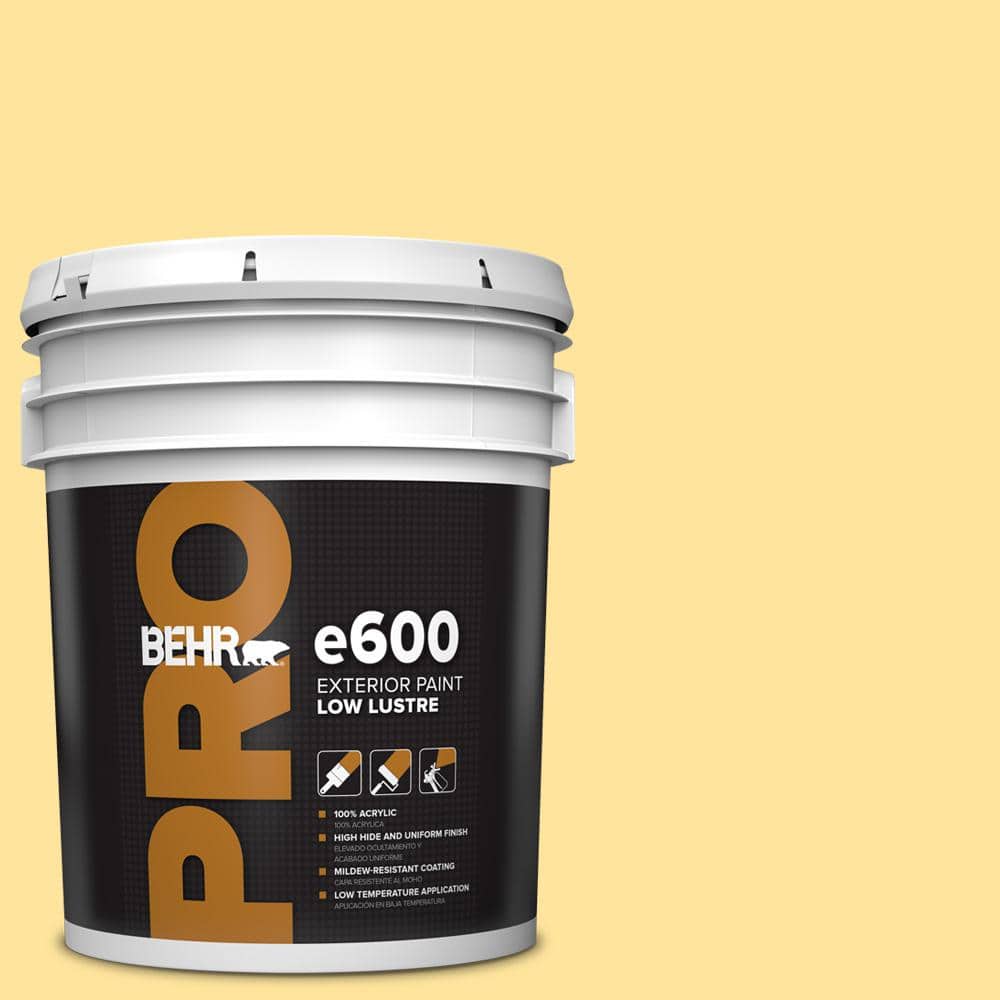 BEHR PRO 5 gal. #340B-4 Lemon Drops Low Luster Exterior Paint PR62005 ...