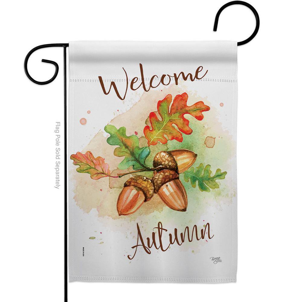 Breeze Decor 13 in. x 18.5 in. Welcome Autumn Garden Flag Double-Sided ...