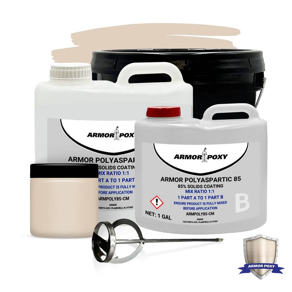 ARMORPOXY 2 Gal. Clear Gloss Polyaspartic Coating 2 Part Epoxy Desert ...