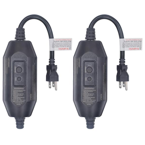 ELEGRP 1 ft. 15 Amp Automatic Reset 3 Prong In-Line Portable GFCI ...