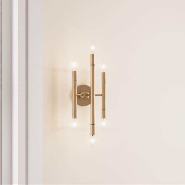 Parrot Uncle Ignis 7.3 in. 6-Light Gold Wall Sconce IG803G - The Home Depot