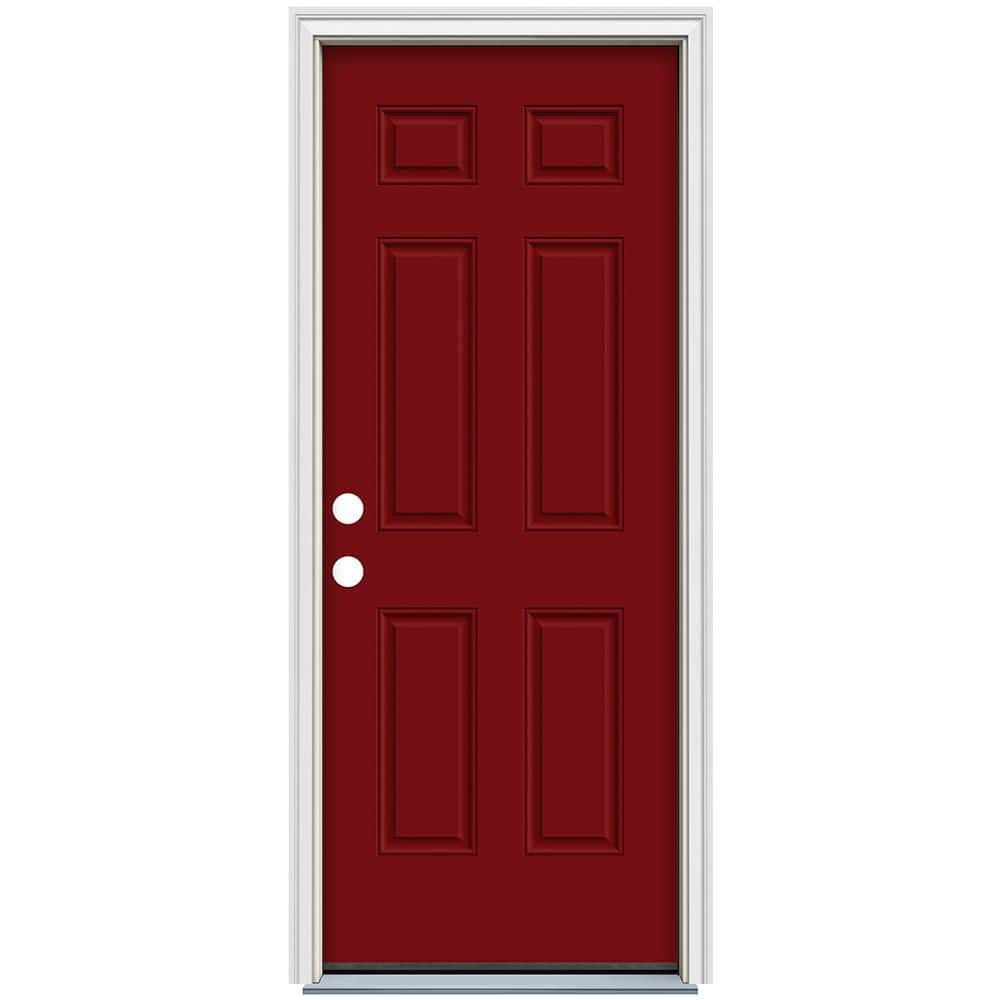 Reviews for JELD-WEN 30 in. x 80 in. 6-Panel Cranberry Red Painted ...