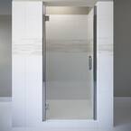 Basco Coppia 24 in. x 72 in. Semi-Frameless Pivot Shower Door in Chrome with Handle ...