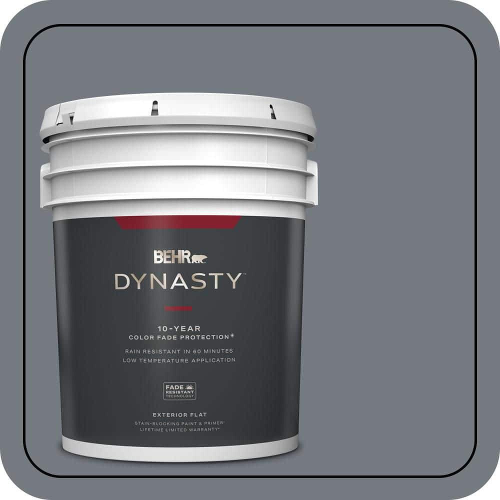 BEHR DYNASTY 5 gal. #N510-5 Liquid Mercury color Flat Exterior Stain ...