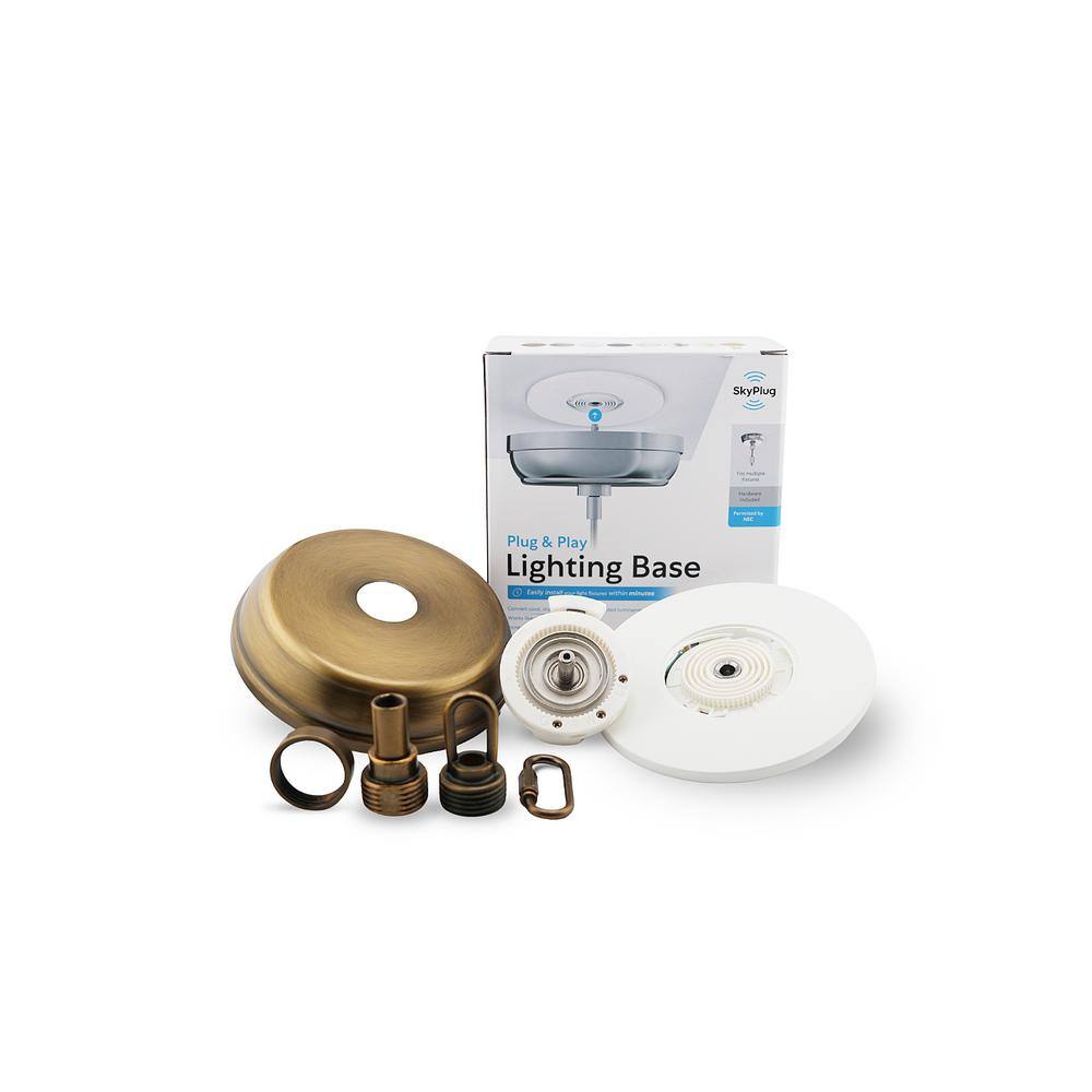 SkyPlug 5 in. Weathered Brass Plug & Play Lighting Base - Capella 5531 ...