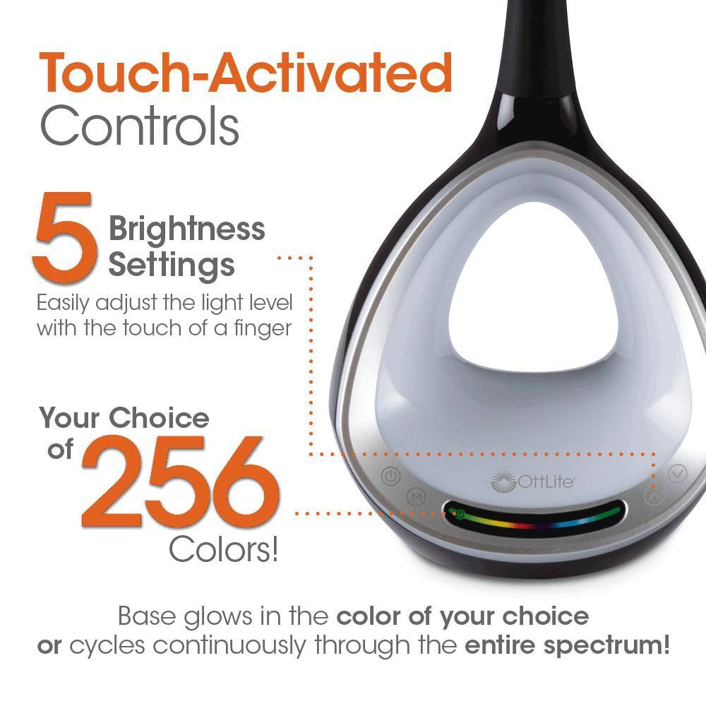 Buy 16 in. Black LED Desk Lamp with Color Changing Tunnel and USB ...