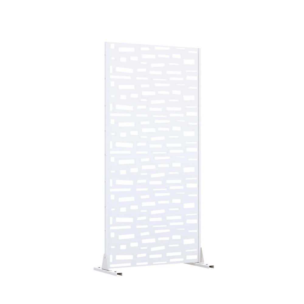 PexFix 72 in. x 35 in. White Galvanized Steel Garden Fence HD0205 ...