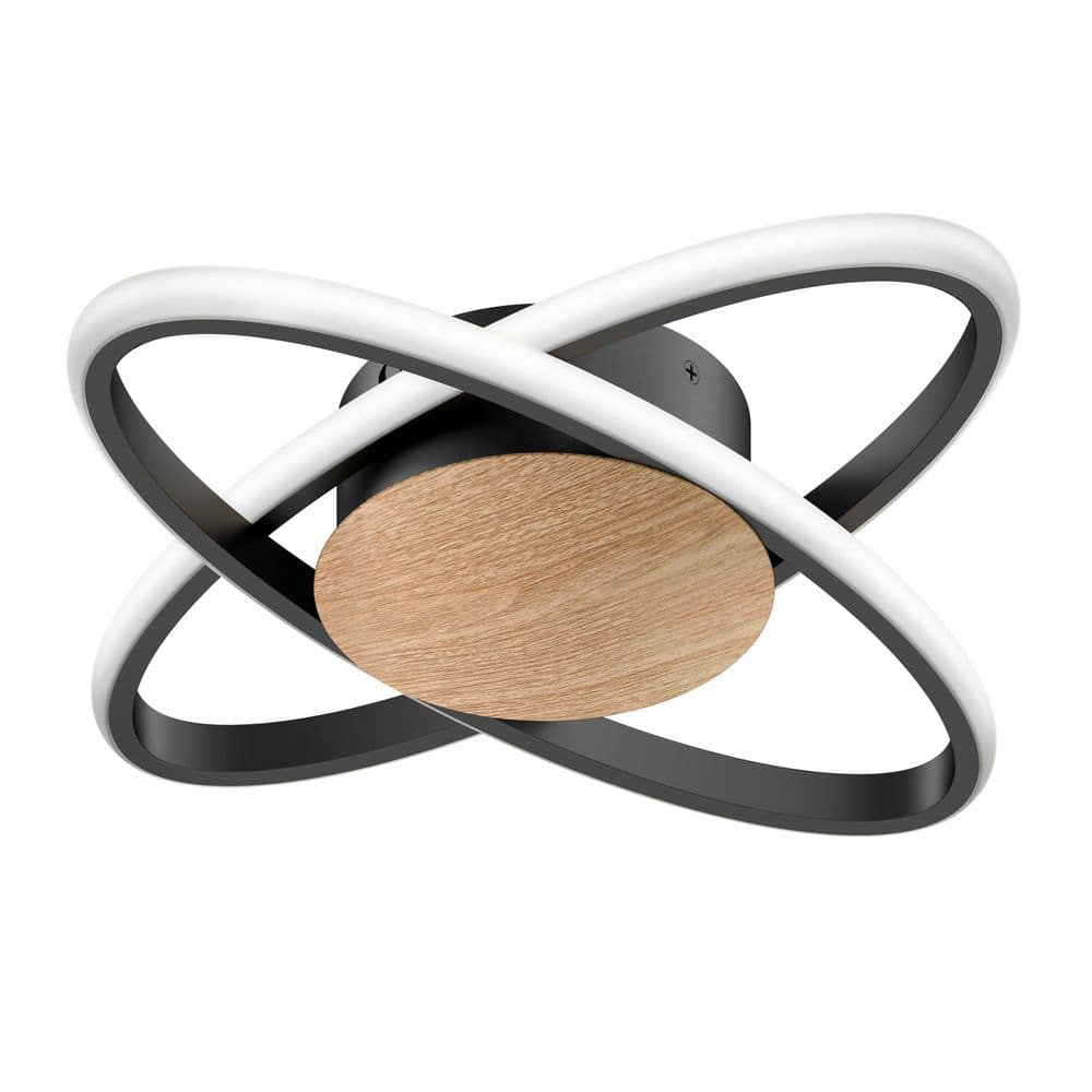 Artika Atomic 15in. 1-Light Black and Painted Oak Wood 5CCT Selectable ...
