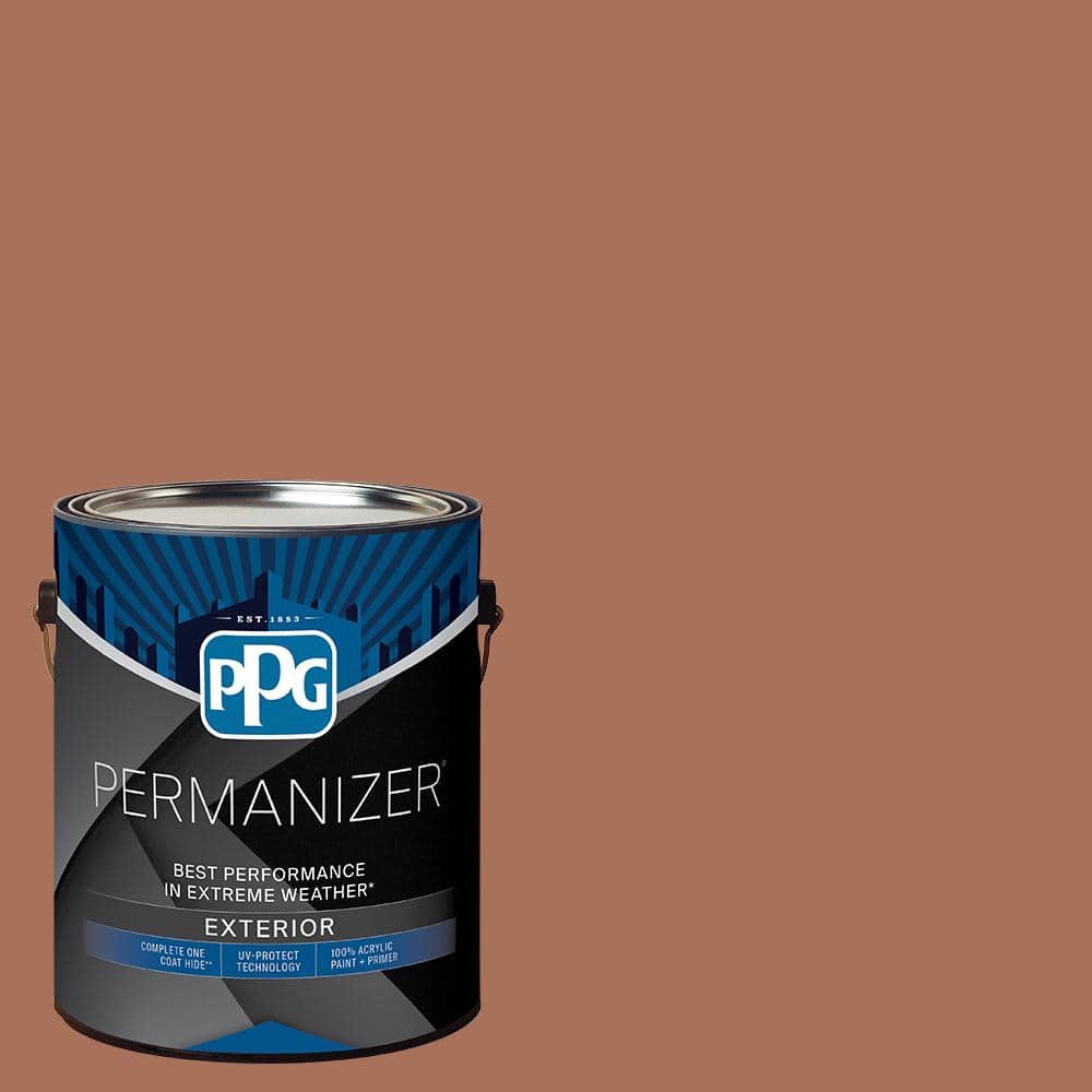 PERMANIZER 1 gal. PPG1068-6 Nutmeg Satin Exterior Paint PPG1068-6PZ-1SA ...