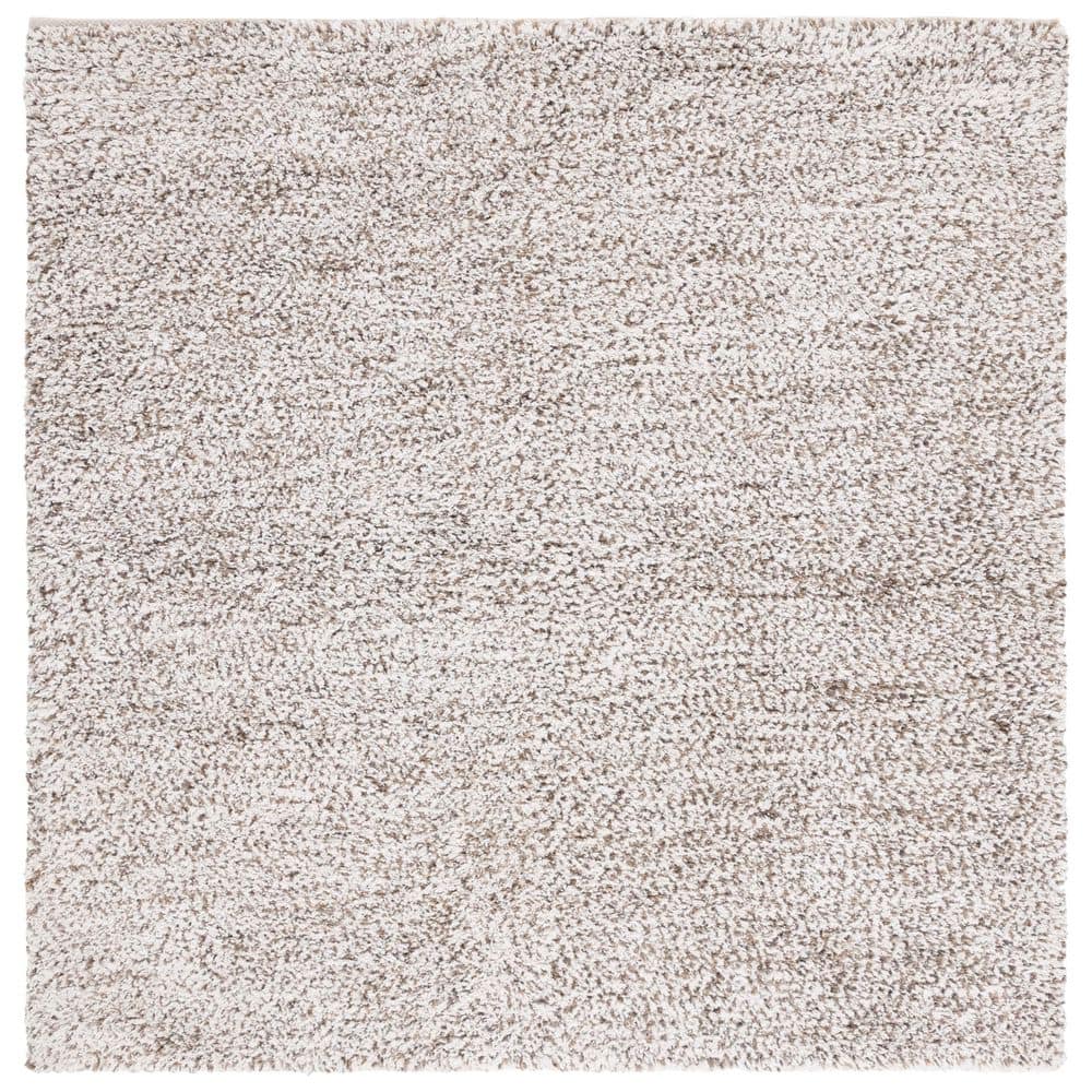 SAFAVIEH Berber 6 ft. x 6 ft. Ivory/Brown Abstract Speckled square Area ...
