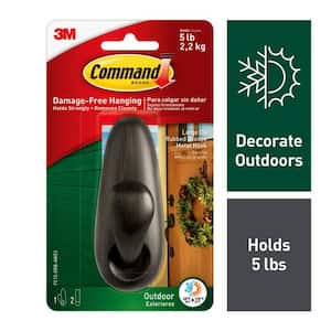 Command Oil Rubbed Bronze 5 lb. Capacity Wall Mounted Utility Hook (2 ...