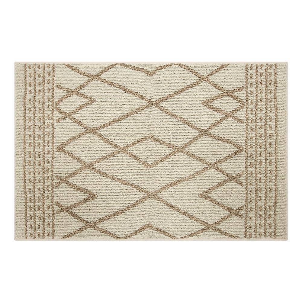 Mohawk Home Cassius Wheat/Cream 2 ft. 6 in. x 3 ft. 9 in. Geometric ...