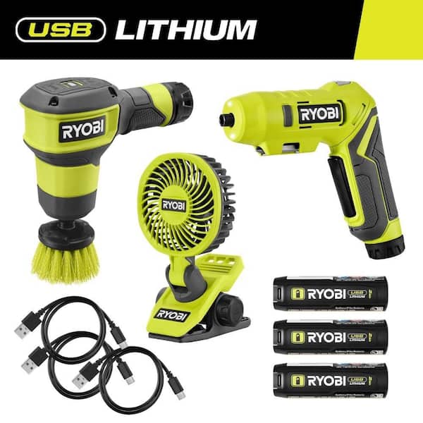 Reviews for RYOBI USB Lithium Cordless 3-Tool Combo Kit with Scrubber ...
