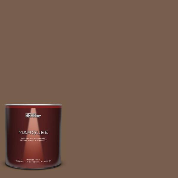 BEHR MARQUEE 1 qt. #250F-7 Melted Chocolate Matte Interior Paint ...