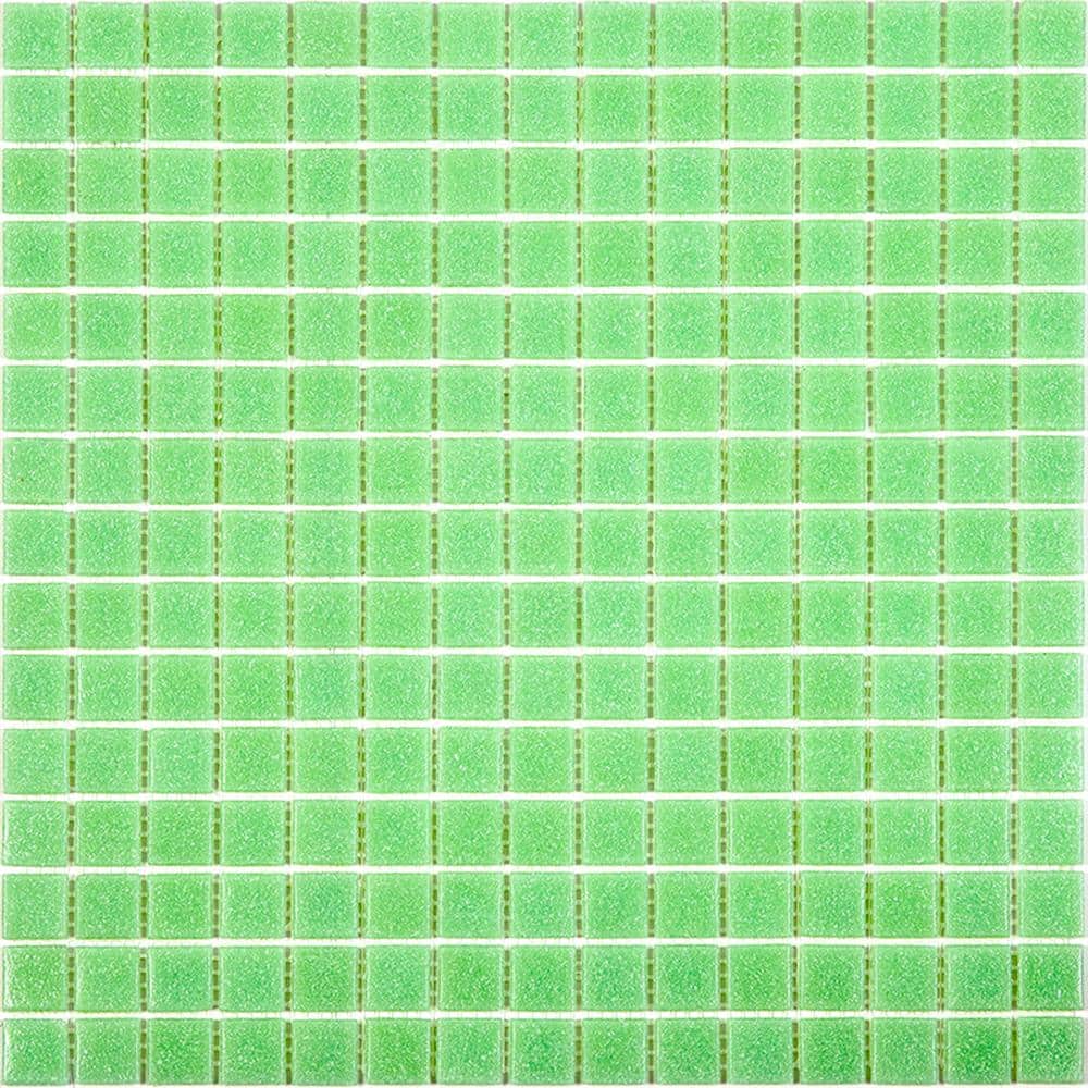 Apollo Tile Dune Glossy Mint Green 12 in. x 12 in. Glass Mosaic Wall ...