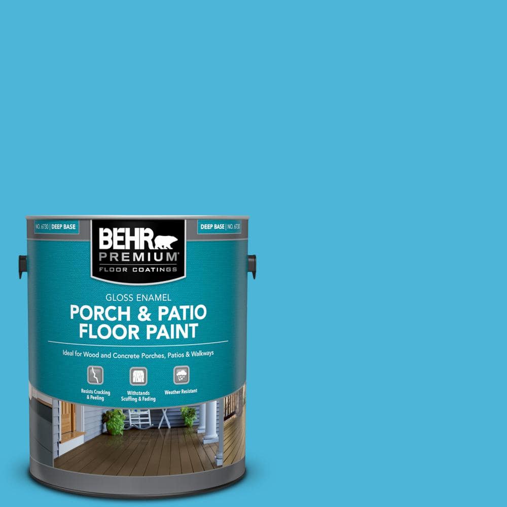 BEHR PREMIUM 1 gal. #P490-4 Aztec Sky Gloss Enamel Interior/Exterior ...