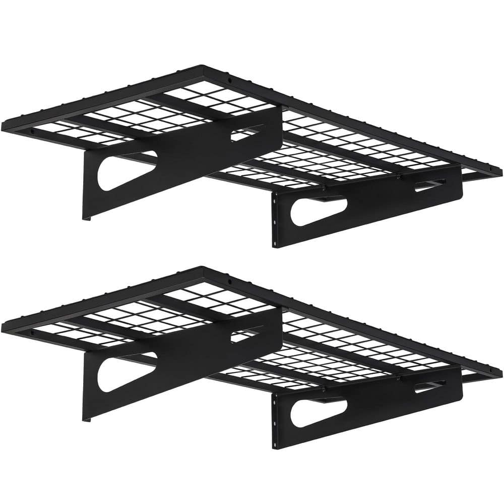 NVNOO 17.7 in. x 35.8 in. Industrial Metal Wall Shelf Garage Storage ...