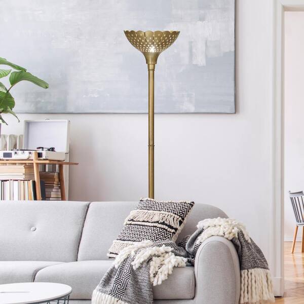 River of Goods Gemma 63.5 in. Brushed Gold Metal Candlestick River of Goods Gemma 63.5 in. Brushed Gold Metal Candlestick