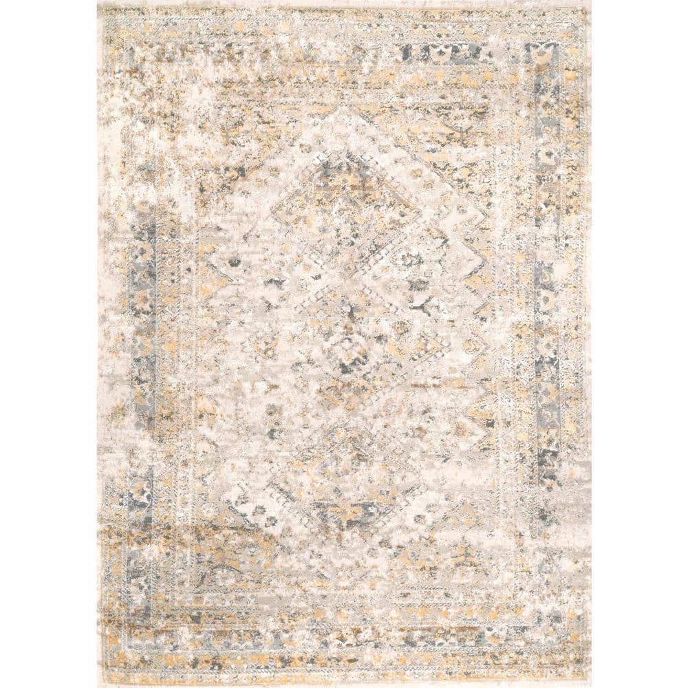 nuLOOM Shaunte Faded Vintage 7 ft. x 9 ft. Gold Area Rug CFDR05B-6709 ...