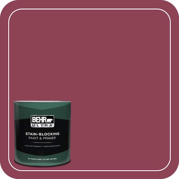 BEHR ULTRA 1 qt. #120D-6 Cranberry Splash Semi-Gloss Enamel Exterior ...