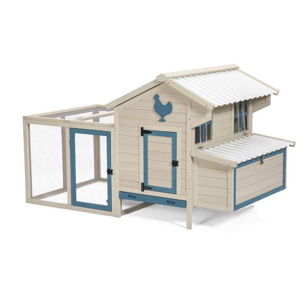 Foobrues Weatherproof Outdoor Chicken Coop with Waterproof PVC Roof ...